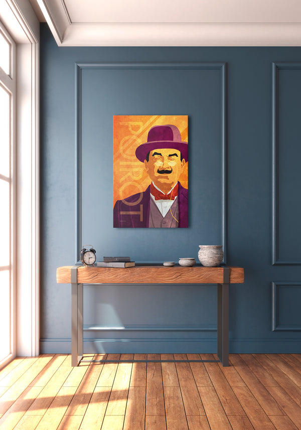 Large Colorful Hercule Poirot Canvas Print - The Creative Visualist